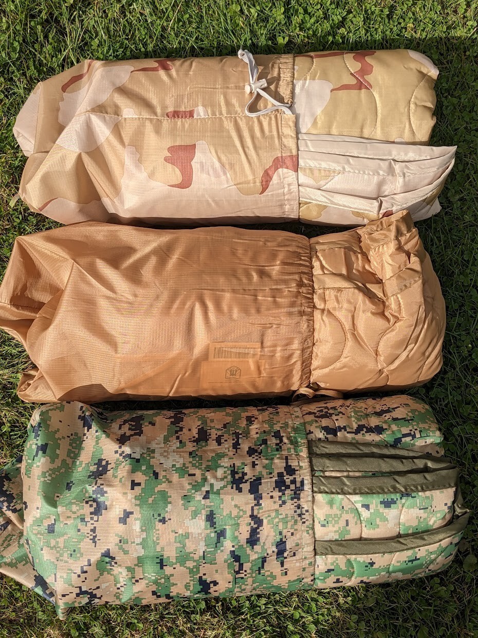 1 USMC Army Military Desert Coyote Camo Poncho Liner WOOBIE Blankets w ...