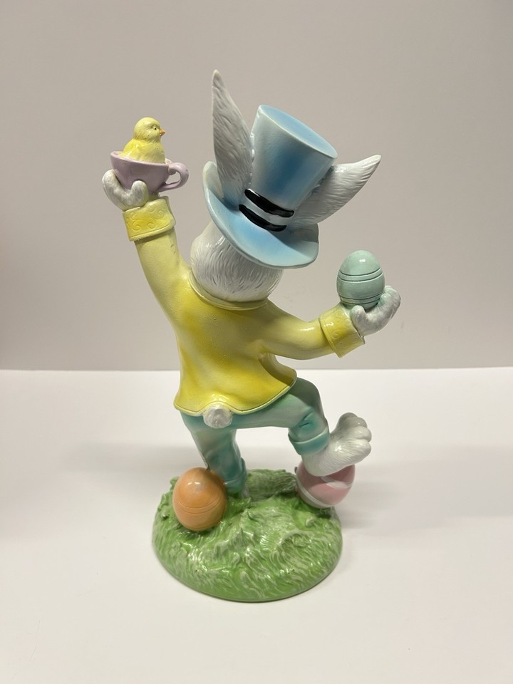 Mad Hatter EASTER BUNNY in PASTEL Suit w/ Tea Cup & Easter Eggs ...