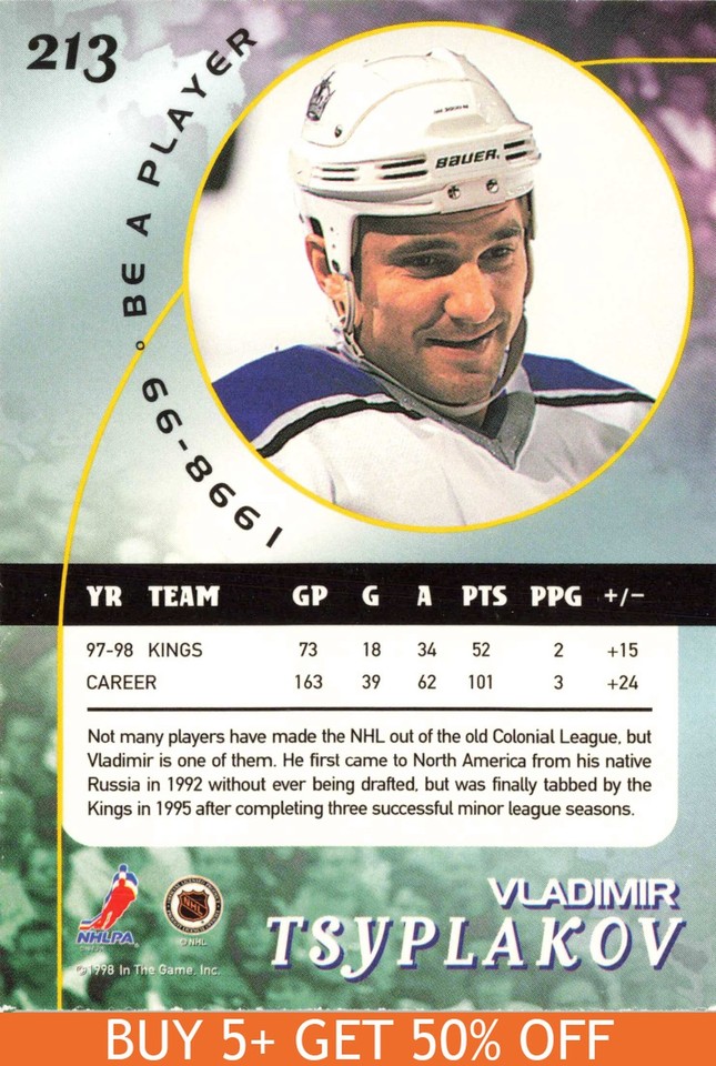 1998-99 Be a Player #213 Vladimir Tsyplakov Los Angeles Kings Hockey | eBay