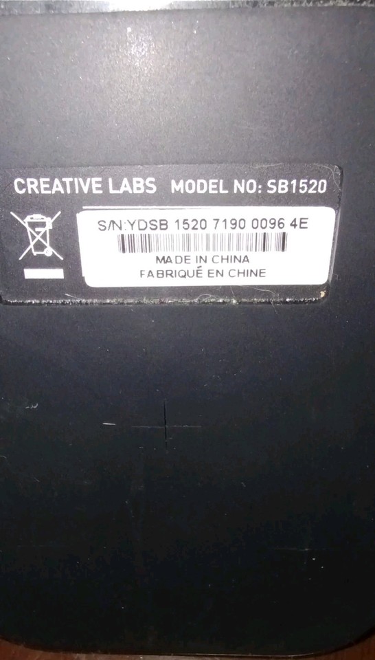 Creative Labs Sound Blaster SB1500 SBX Pro Studio 5.1 & SB1520 Vol ...