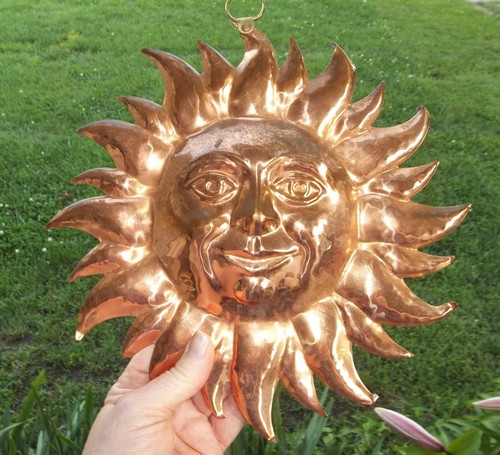 ODI Copper Sun Face Celestial Wall Hanging 10" Metal Decor Vintage FREE ...