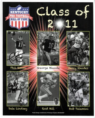 Kentucky Pro Football HOF Class 2011 signed 8.5x10.5 Photo -4 Sigs Phil ...