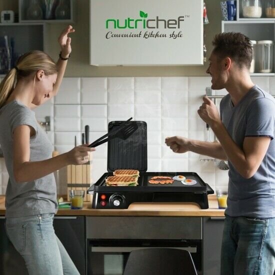 NutriChef PKGRIL43 Electric Griddle Crepe Maker Hot Plate Cooktop w ...
