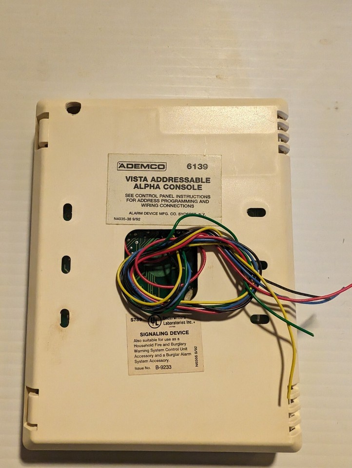 ADEMCO 6139 Vista Addressable Alpha Keypad Excellent Condition | eBay