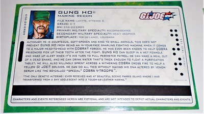 G I JOE File Card Filecard 2005 Gung-Ho V16 | eBay