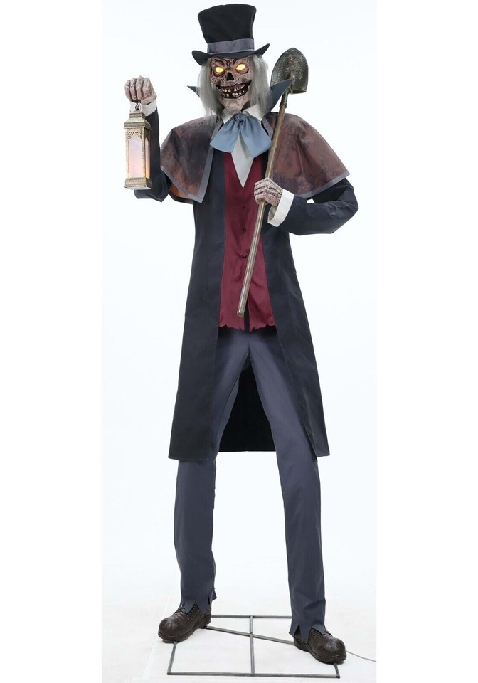 Halloween GRAVEYARD HOST SKELETON Reaper Animated Prop 8.5 FT Haunted ...