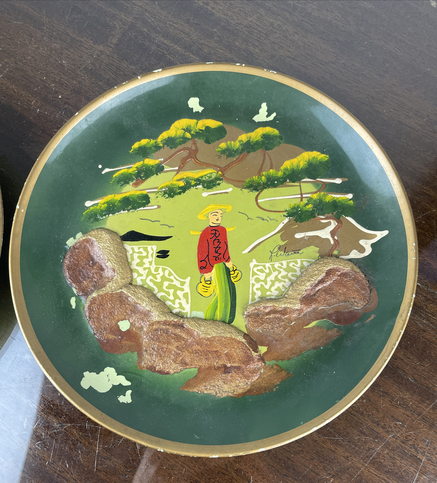Vintage Cavitt Shaw Division Hand Glazed Decorative Asian Plates Signed ...