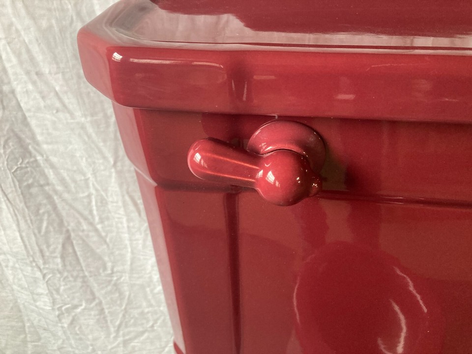 Antique Burgundy Red Porcelain Complete Toilet Standard Master Maderna ...