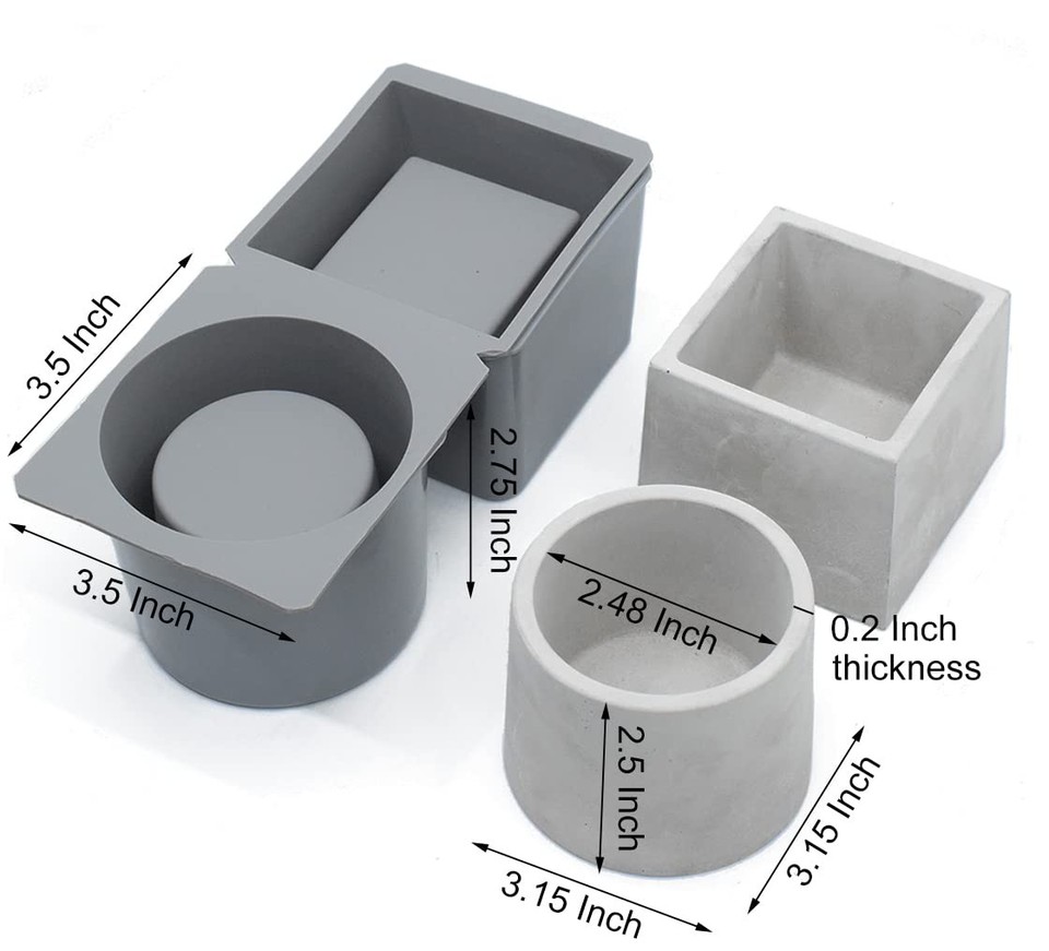 Concrete Planter Molds Silicone Planter Molds for Cement Pot round and ...