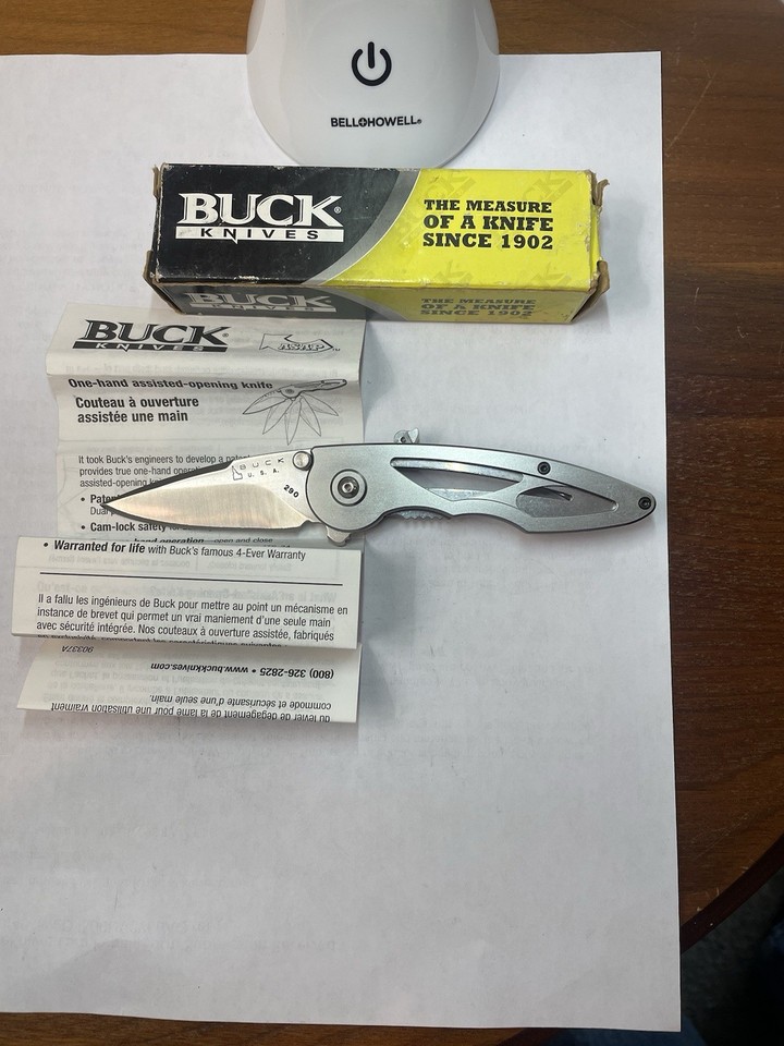 Buck 290 Rush Assisted Opening Folding Knife Platinum Aluminum Handle ...