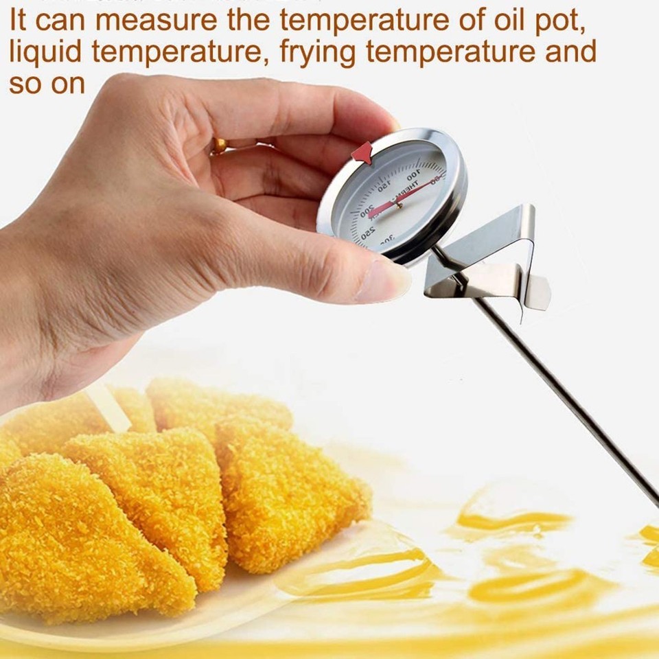 Kitchen Stainless Steel Cooking Deep Fry Thermometer Sugar Oil Frying ...
