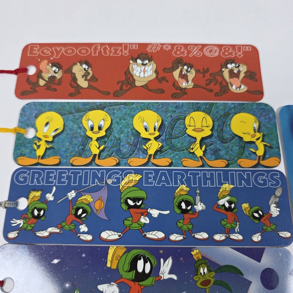 Lot of 8 Vintage Bookmarks 97-2000 Looney Toons Warner Bros Marvin ...