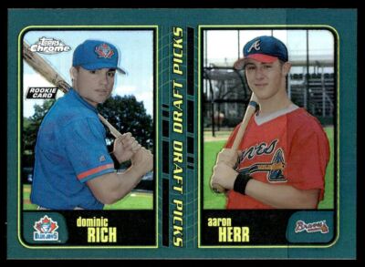 2001 Topps Traded & Rookies Chrome REFRACTOR Dominic Rich/Aaron Herr ...
