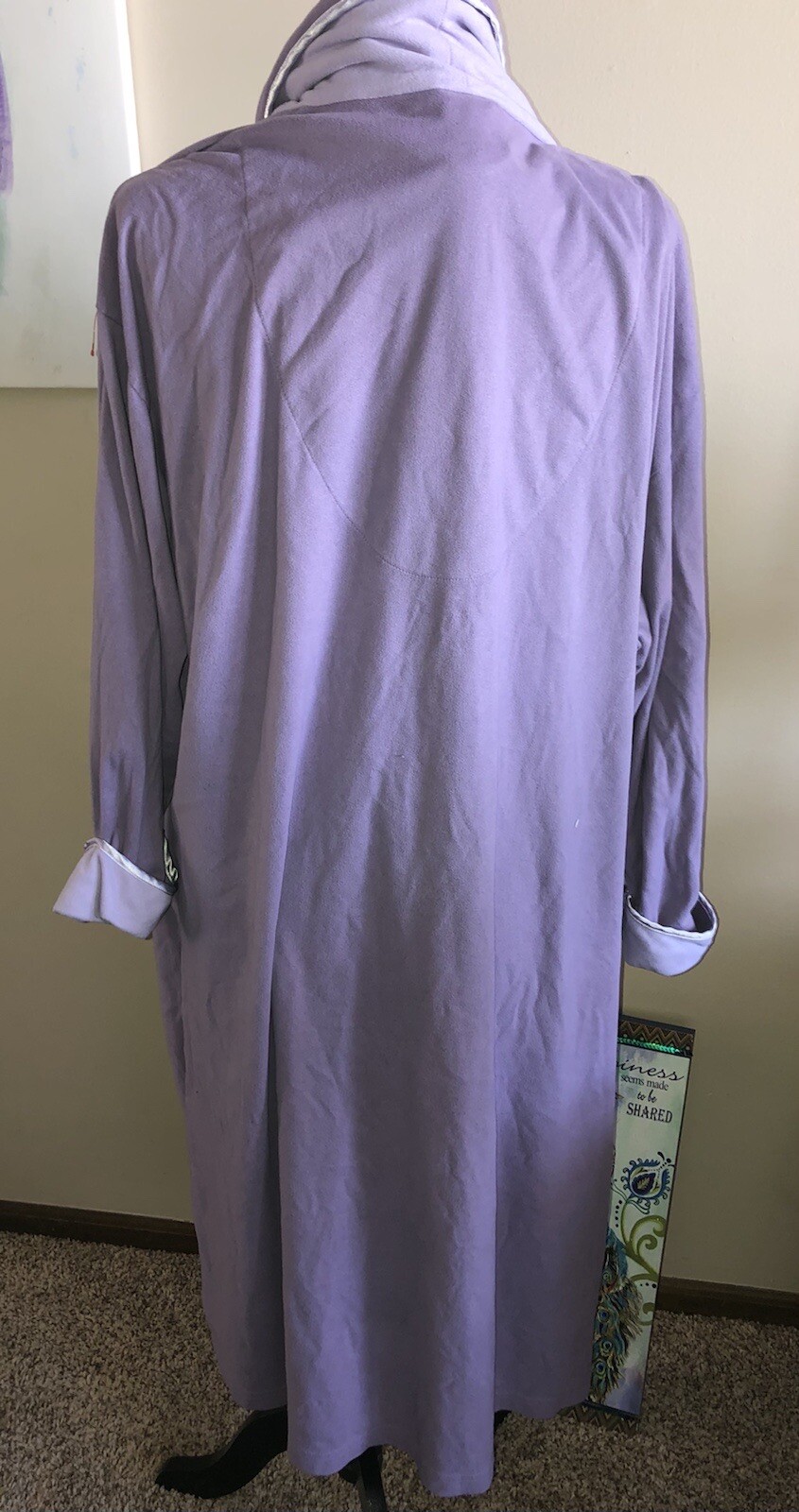 Vanity Fair 70s Long Flowing Robe Sexy XL Purple Warm… - Gem