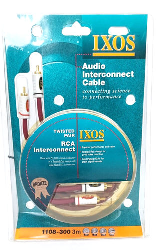 IXOS Audio Interconnect Cable 1108-300 3M RCA Twisted Pair New Unopened ...