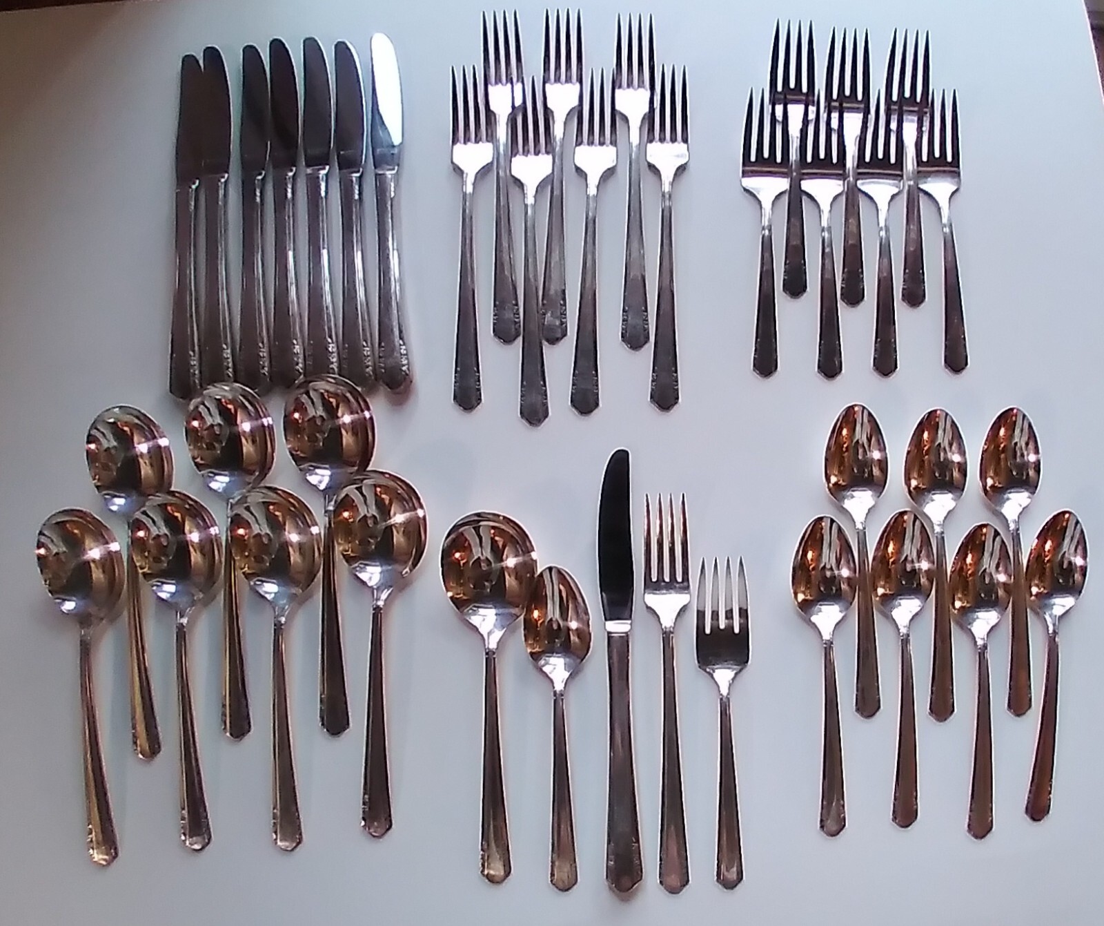 VTG WM ROGERS Sectional VISTA Oneida Ltd SILVERPLATE 40 Pc Flatware 8 ...