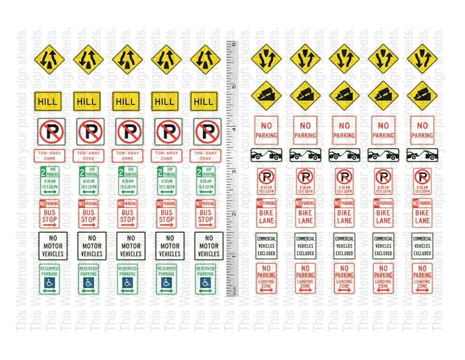 1100+ O Scale 1:48 Street and Traffic Signs on Adhesive-Backed Paper | eBay