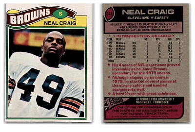 1977 Topps #348 Neal Craig EXMT/NM - Cleveland Browns | eBay