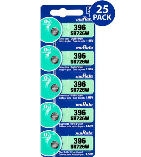 Murata 396 (SR726W) Silver Oxide Watch Battery (25 Count) - Replaces ...