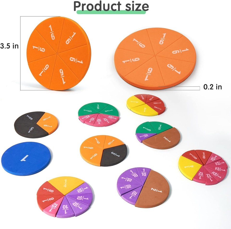 51Pcs Fraction Bars Set, Math Manipulatives - Magnetic Fraction Tiles ...