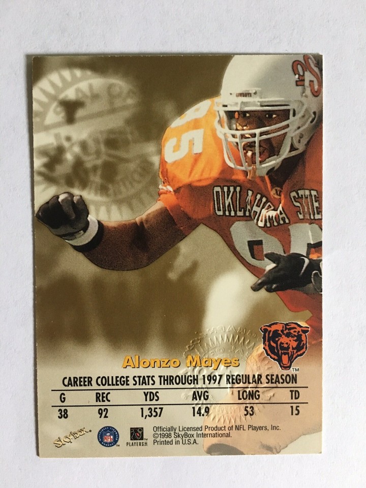 1998 Alonzo Mayes Skybox Autographics On Card Auto Chicago Bears | eBay