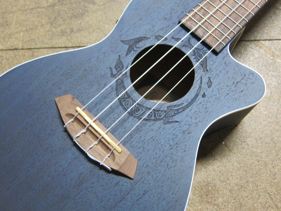 Flight DUC380 Electro-Acoustic Concert Ukulele - Topaz - small chip ...