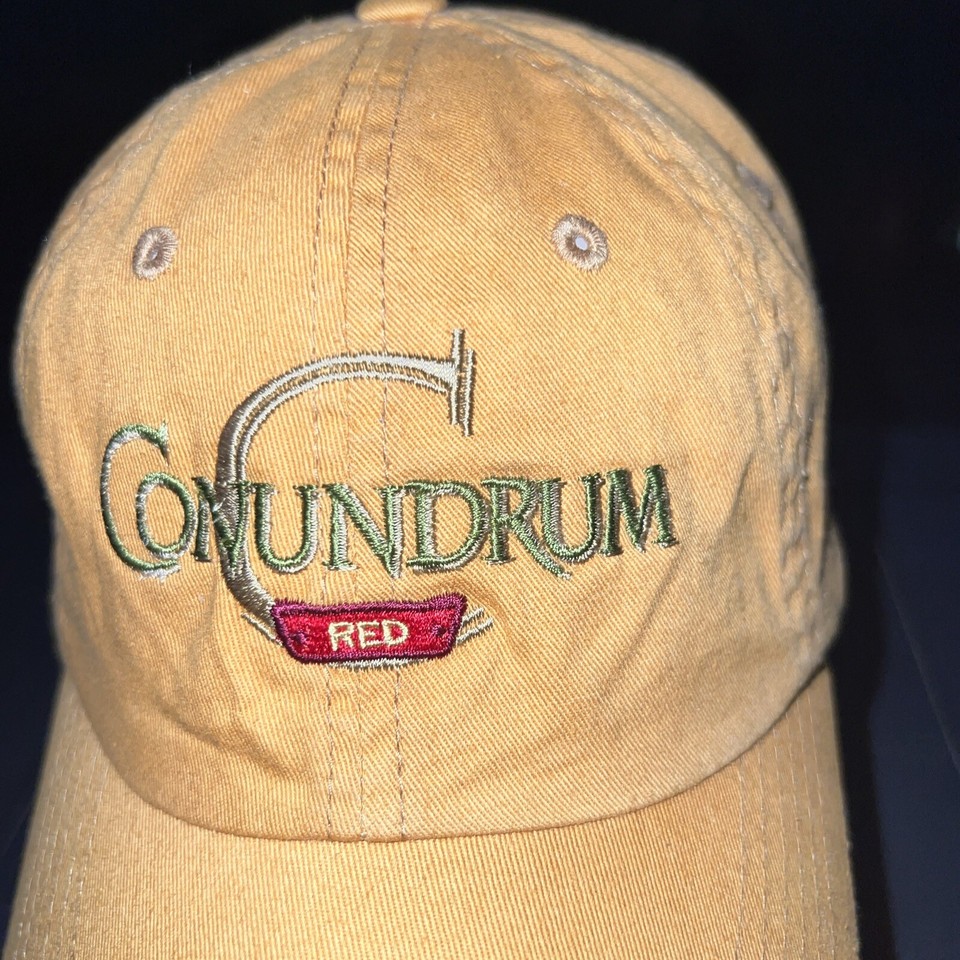 Conundrum C Red Gold Hat Cap Cotton Strap Buckle Green Red Embroidery ...