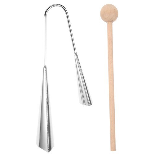 Double Tone Bell Child Percussion Cowbell Instrument Steel with Stick ...