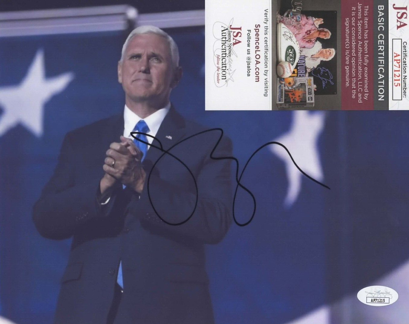 Mike Pence Signed 8x10 Photo w/ JSA COA #AP71215 Donald Trump Vice ...