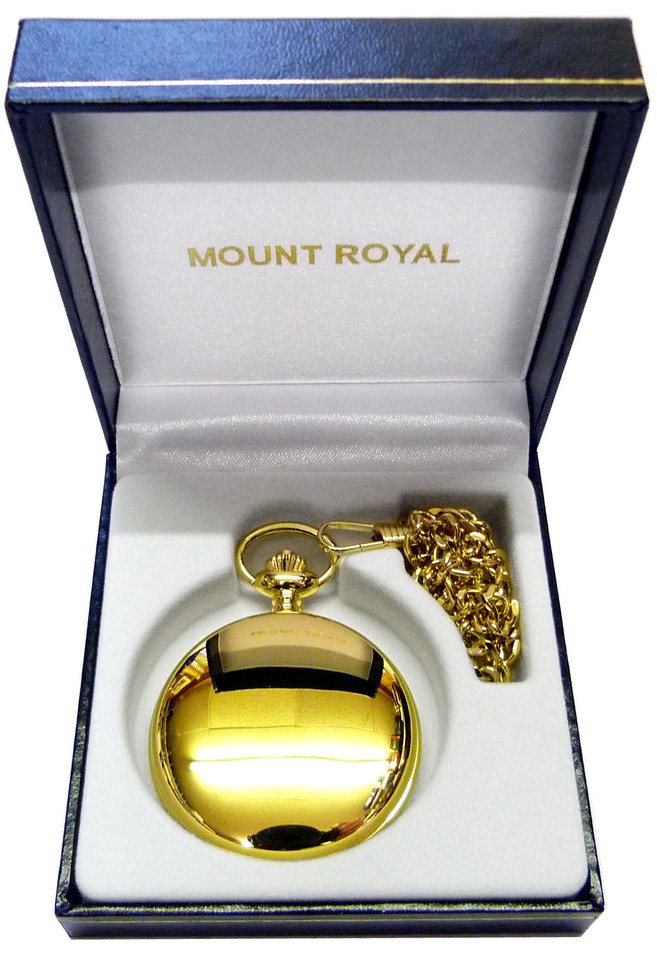 Mount Royal Hunter Pocket Watch 17 Jewel Gold-Plated Free Engraving ...