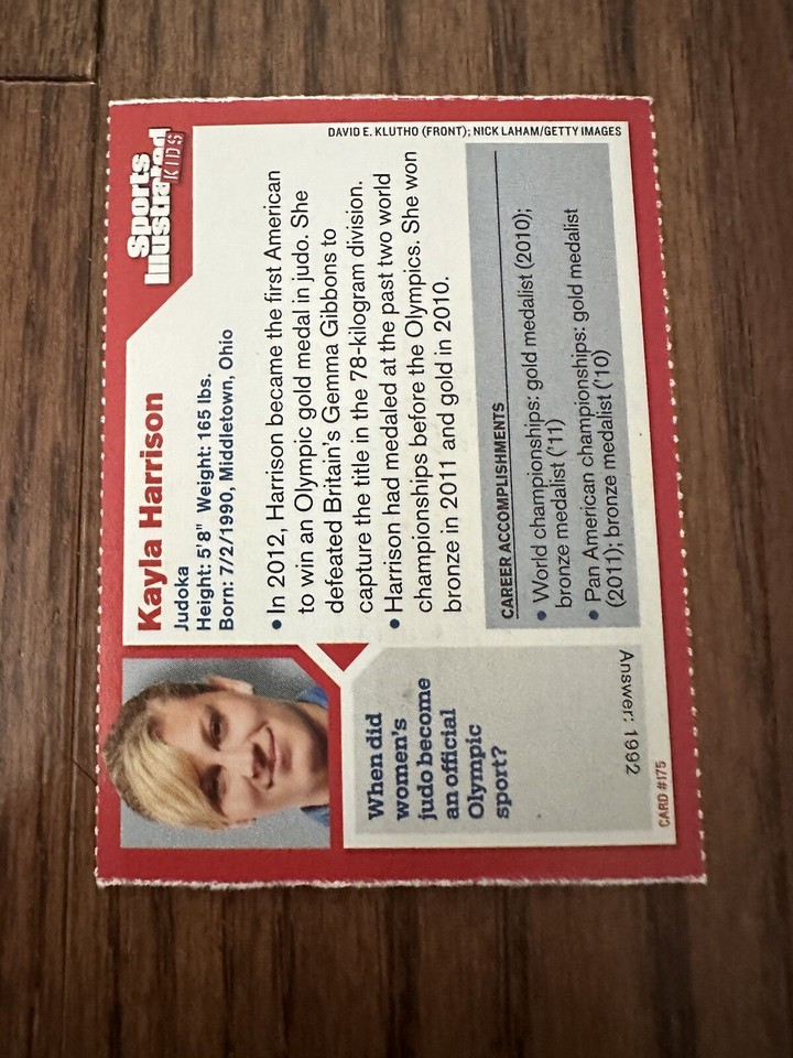 KAYLA HARRISON 2012 Sports Illustrated For Kids #175 SI KIDS Rookie ...