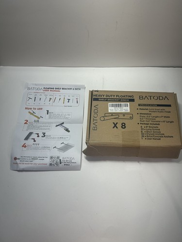 batoda - floating shelf bracket heavy duty (8 pcs) â€“ solid steel blind shelf s | eBay