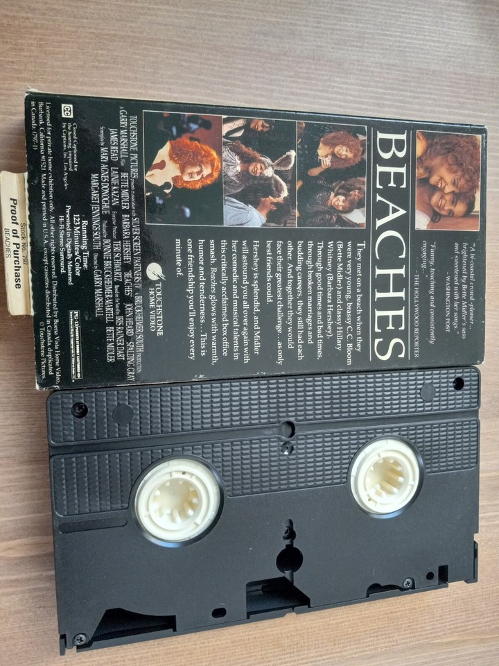 Beaches VHS tape / Bette Midler, Barbara Hershey. Good Movie, | eBay