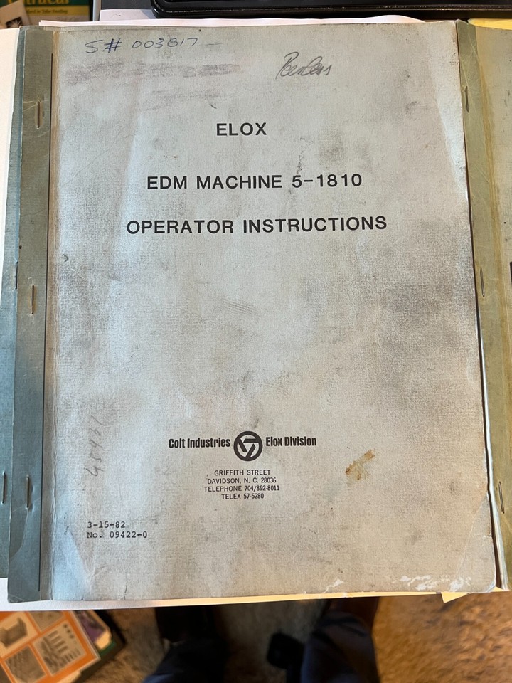 ELOX 5-1810 w/ ASTRA & MKII Control Sinker Electrical Discharge Machine ...