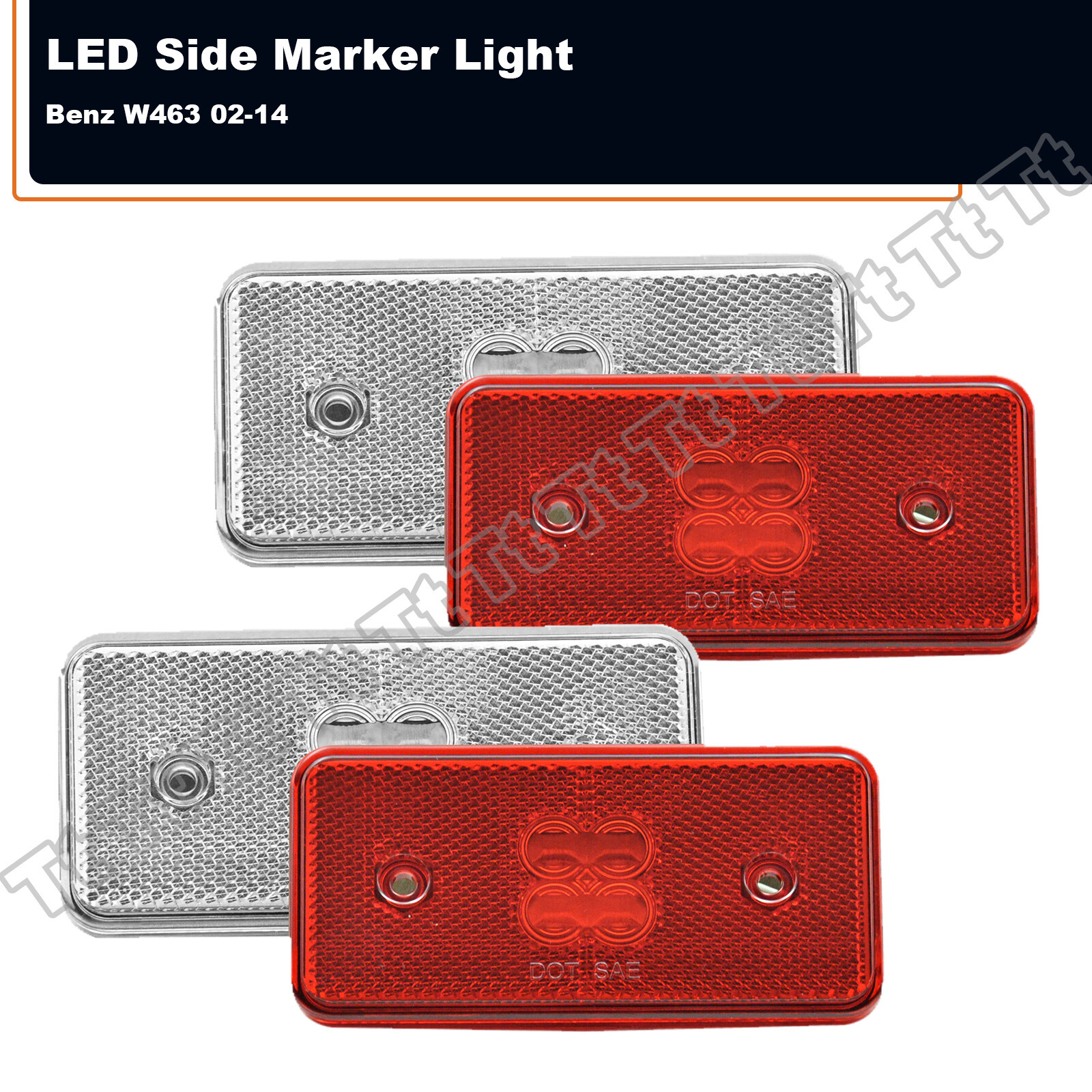 Front + Rear LED Side Marker Lights For 2002-14 Mercedes-Benz W463 G500 ...