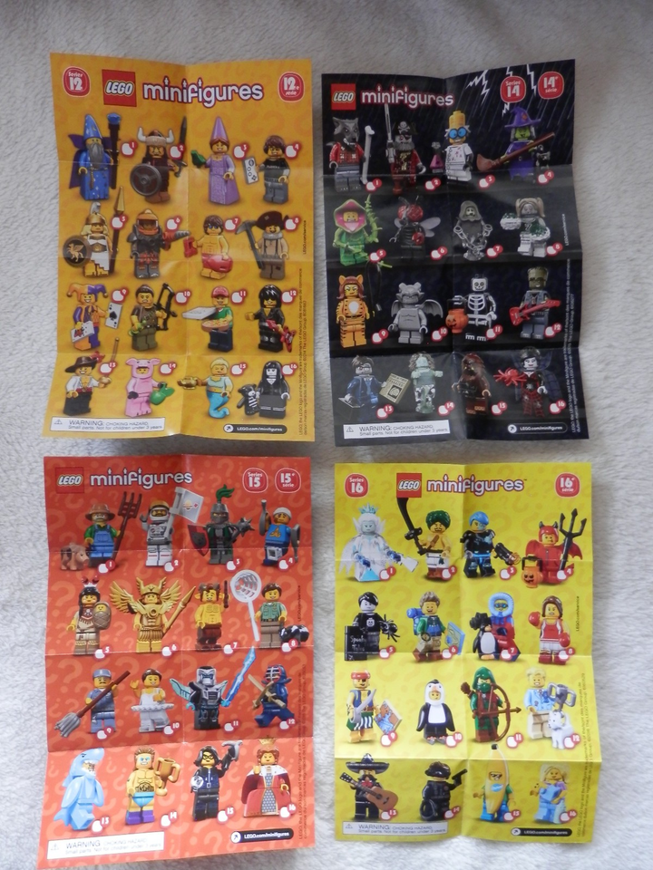 Lot of 19 Lego Collectible Minifigures Series Checklist Posters - CMF ...