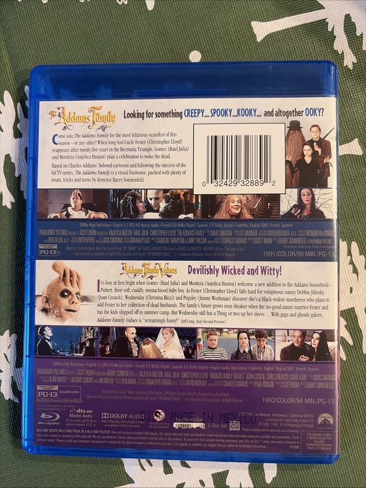 The Addams Family / Addams Family Values: 2 Movie Collection (Blu-ray ...