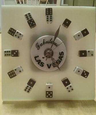 Vintage Las Vegas Dice Clock Works Brown & White Dice Tiny Dice 3/8 ...