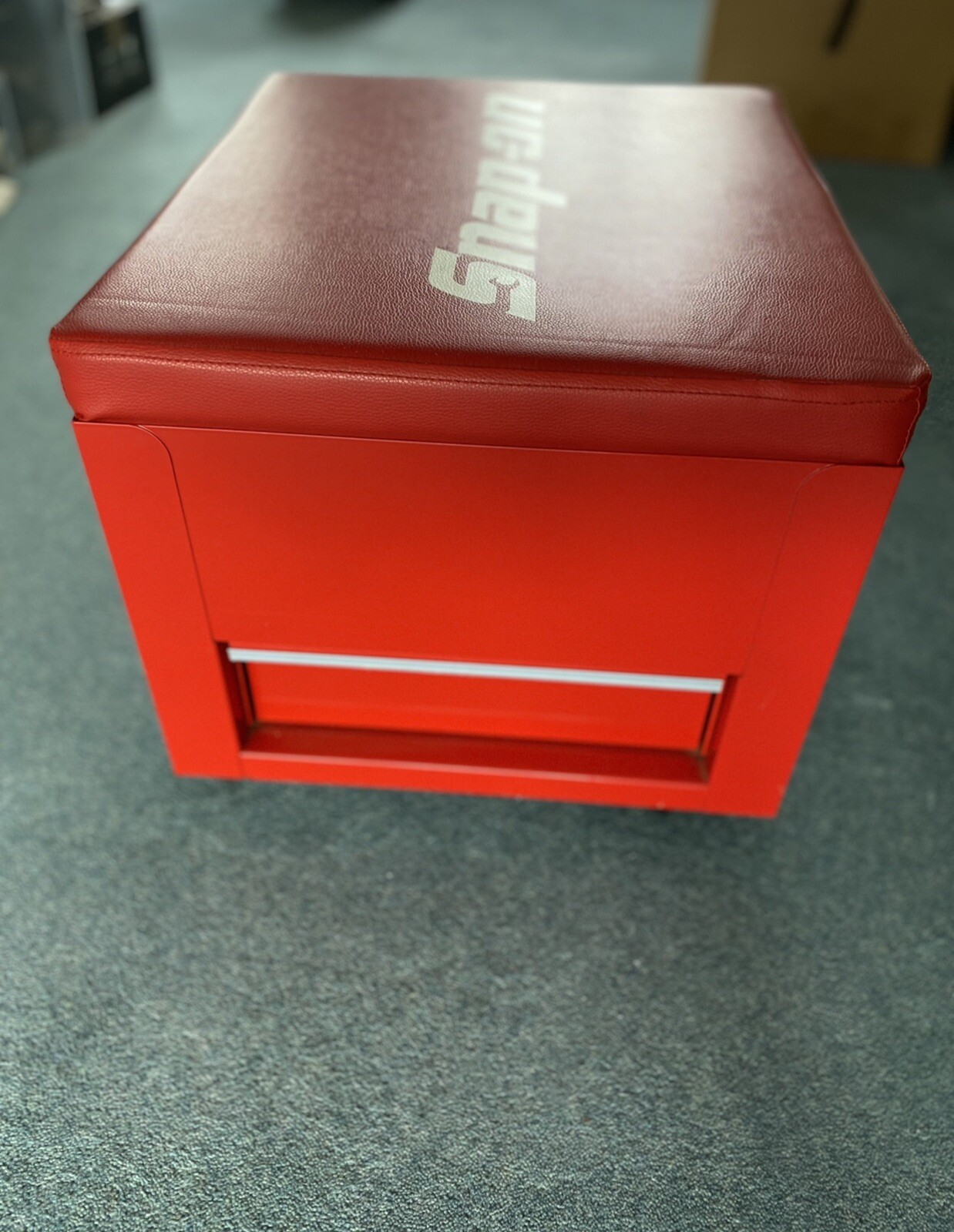 snap on roll cart box seat Stool Red Drawers Workshop Garage Mancave ...