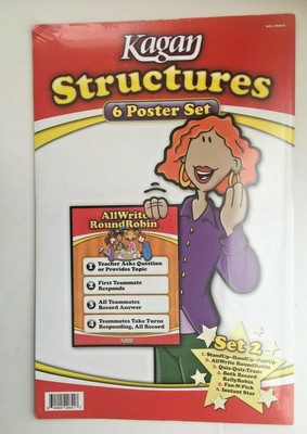 New Kagan Structures 6 Poster Set for The Classroom #2 All Write Round ...