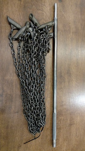 1 DOZEN SUPER STAKES WITH CHAIN AND HEAVY DUTY DRIVER TRAPPING EARTH ...