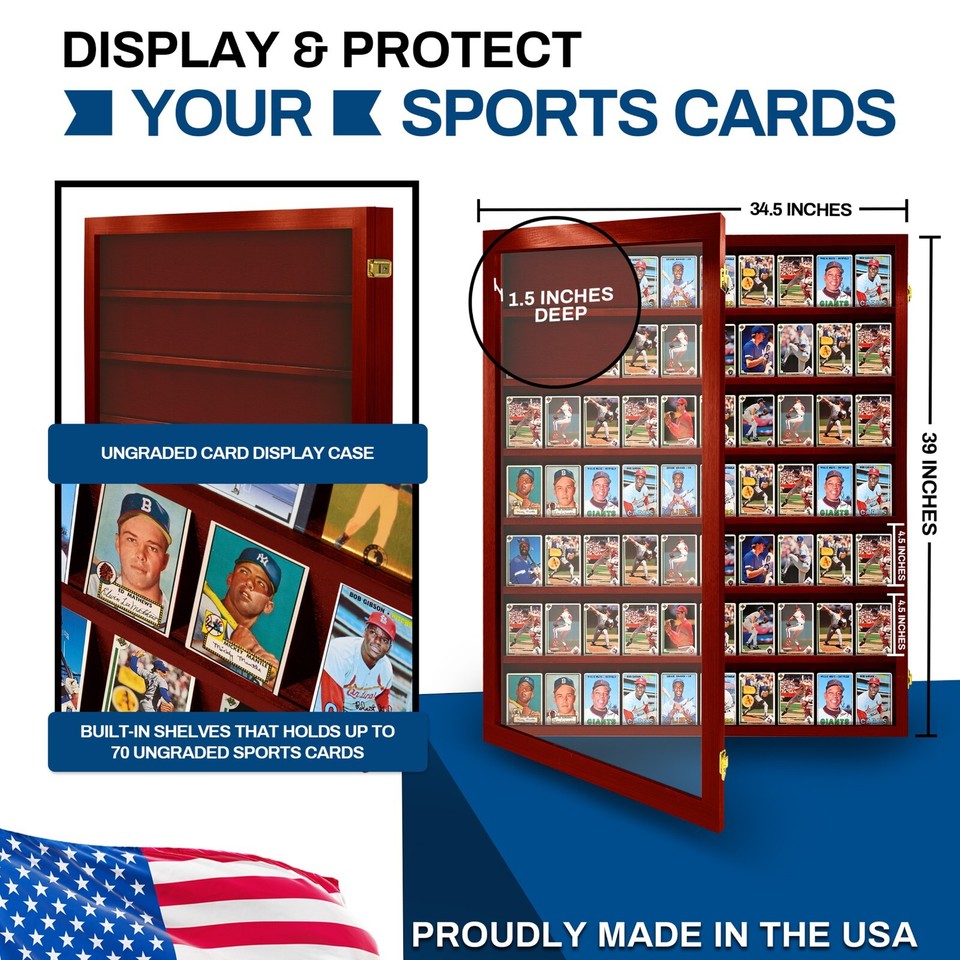 Baseball Card Display Case Sports Card Display Frame Lockable - 70 ...