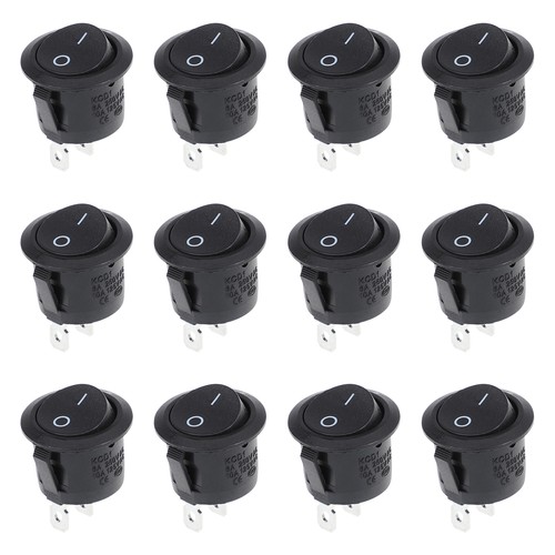 12pcs Car Dash Black Round Rocker Switch Mini On Off Household ...