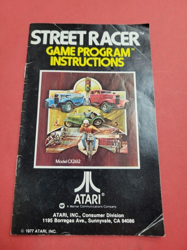 Street Racer Atari 2600 MANUAL ONLY Authentic Original | eBay