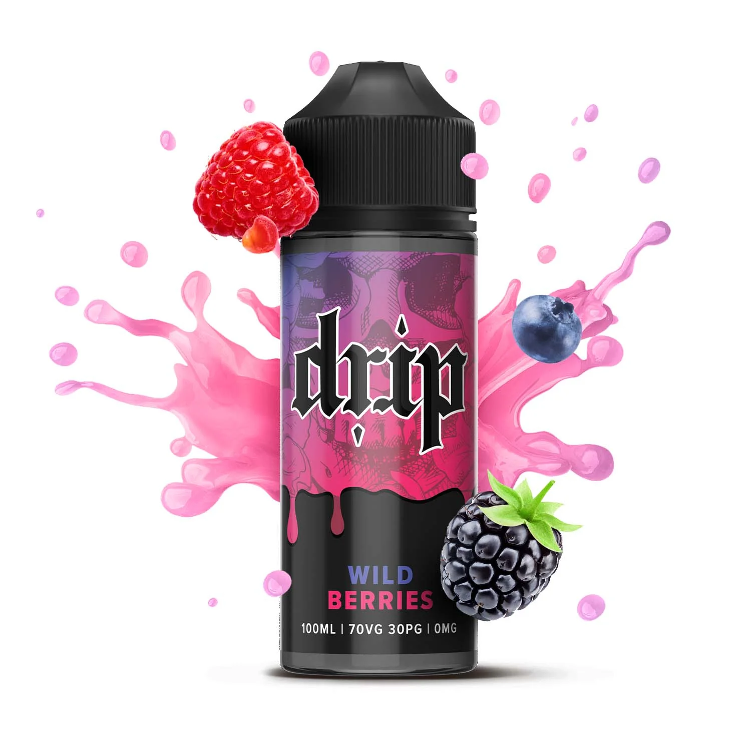 E-Liquid 100ml Vape Juice Premium 0mg Drip Max 70/30 VG/PG No Nicotine ...