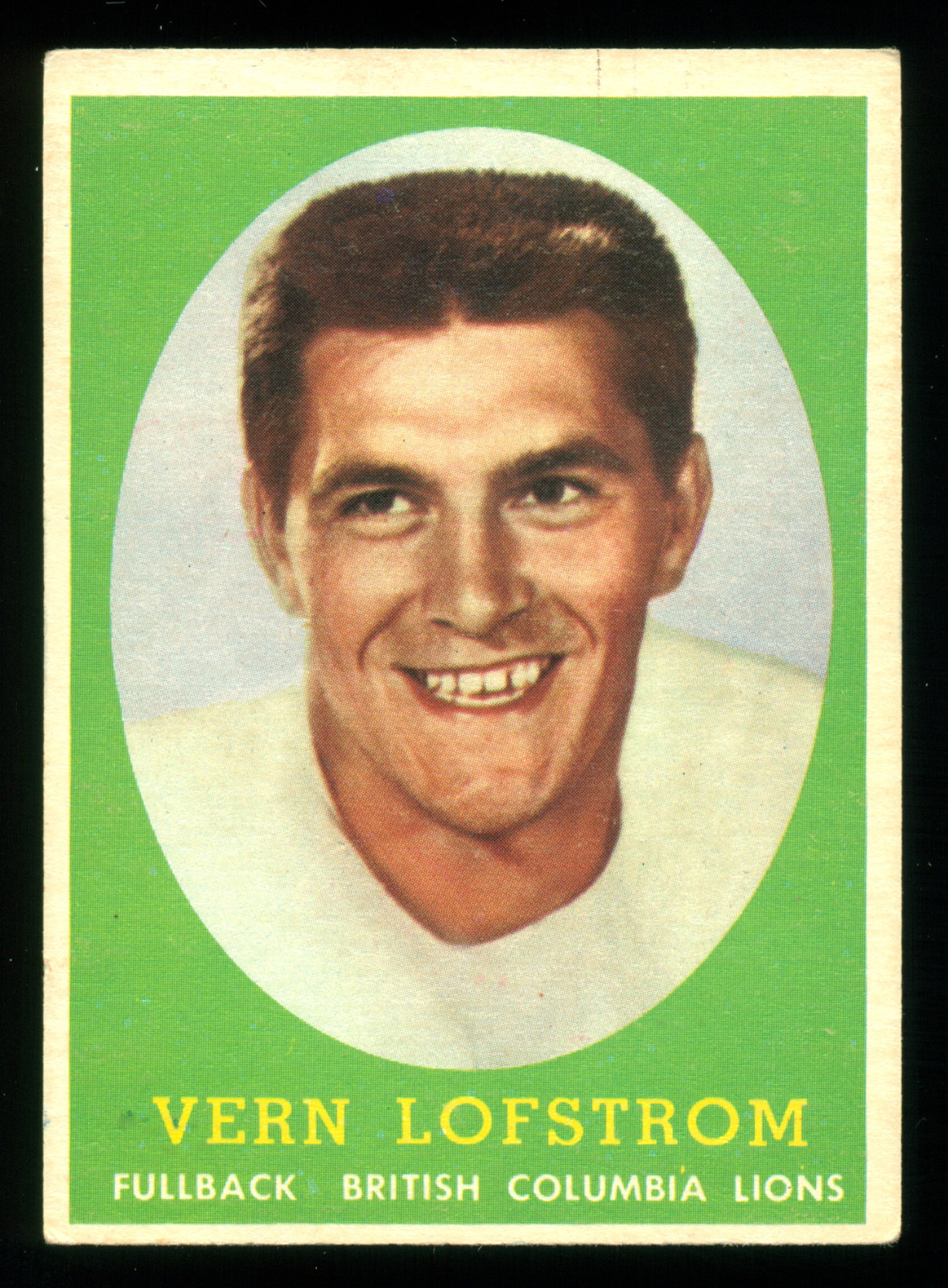 1958 TOPPS CFL FOOTBALL #70 VERN LOFSTROM EX-NM COND ROOKIE B C LIONS ...