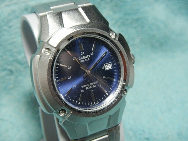E Casio Wr100m 708 Mtp3036 Blue Stainless Japan Dr Watch for sale ...