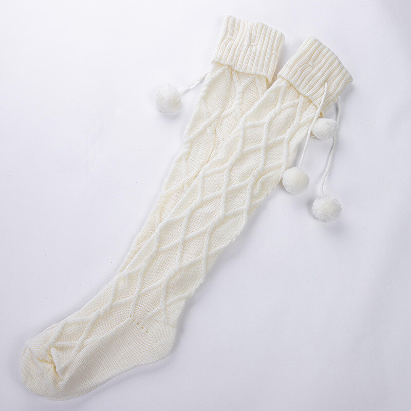 Womens Over Knee Wool Knitted Long Socks Winter Thigh-Highs Warm Socks ...