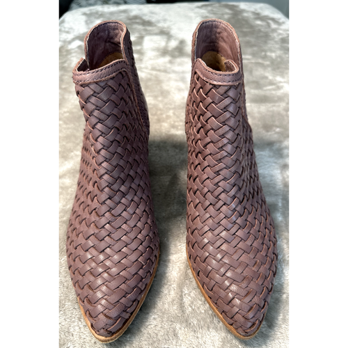 Frye Reed Cut Out Woven Leather Boots Bootie Lilac Purple Womens Size 6 ...