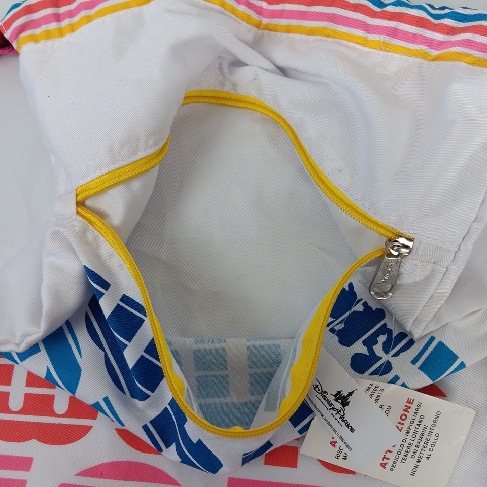 Walt Disney World 1971 Cinch Sack Tote Mickey Mouse Rainbow Colors ...